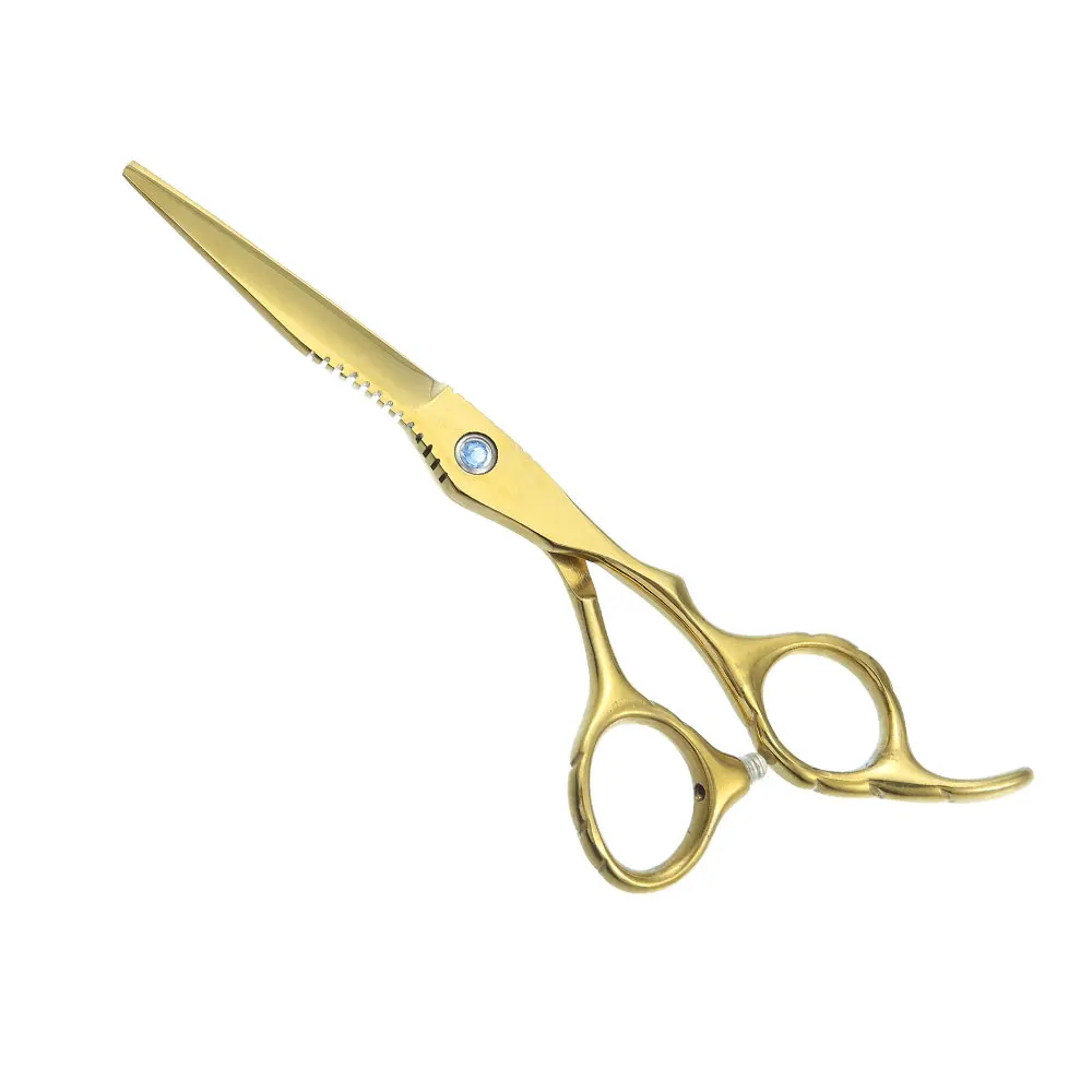 Hand Made Straight Fancy Barber Scissor Customized Logo Design Gold ...