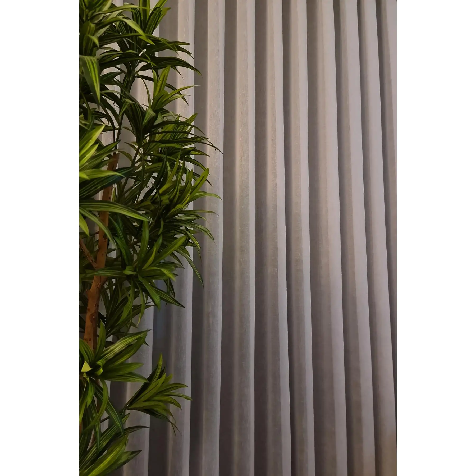 High Quality Linen Look Tulle - Normal Pleat (1/2,5) - Gray (300x260 ...