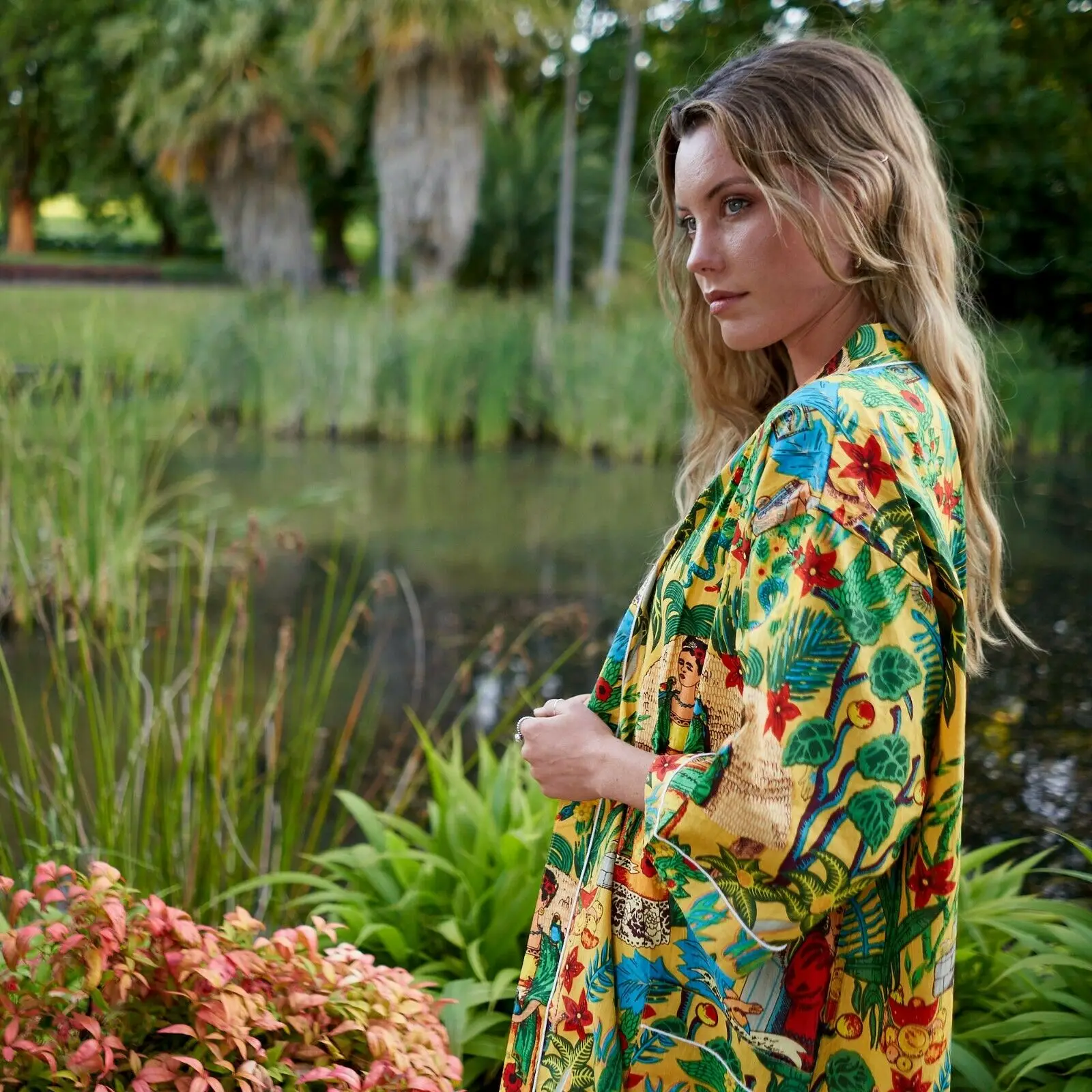 Oversize Indian Cotton Kaftan Open Top Kimono Bird Bathrobe Beach ...