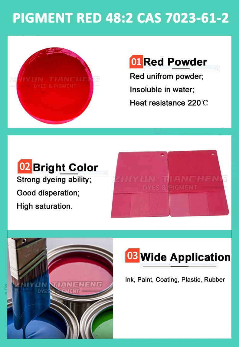 Bright Red Color Latex Used Pigment Red 48: 2 Fast Brilliant BBC PR48:2