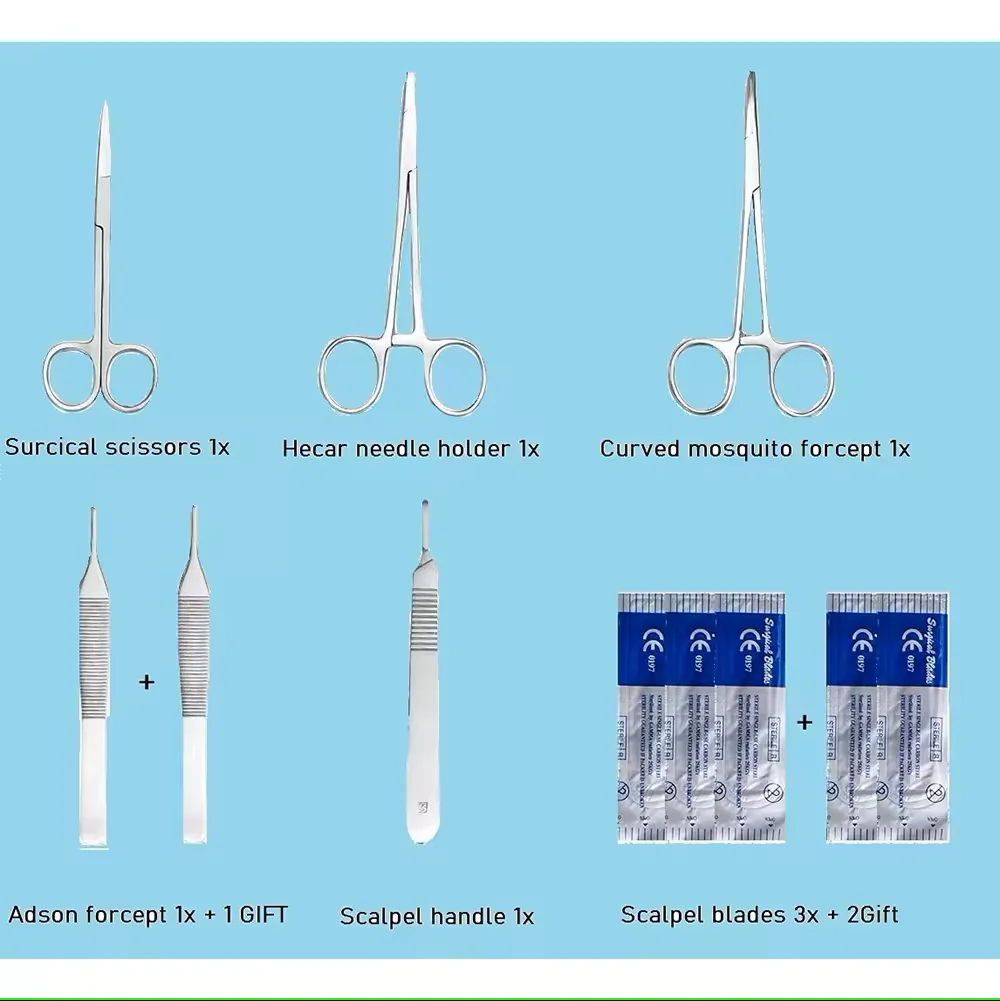 High Quality Student Suture Kits 6 Pcs Scalpel Holder Tissue Forceps ...