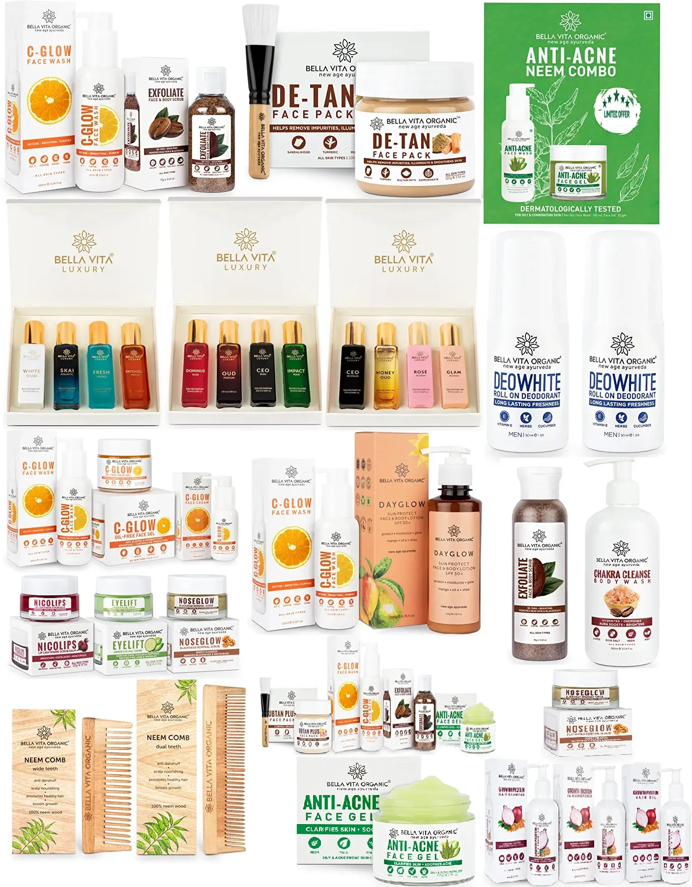 Bella Vita Organic Skin Hair And Body Care Range Combo Gift Sets For ...