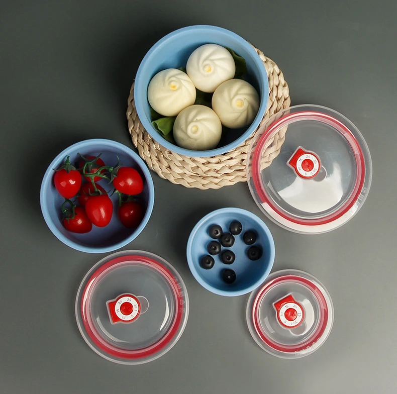 3pcs/set Storage Container Kitchen Organizers Round Wheat Straw Fresh ...