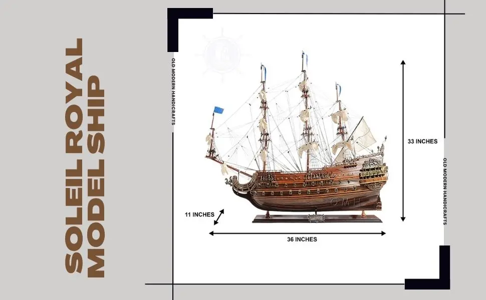 Soleil Royal 80cm Wooden Model Ship - Perfect Gift & Decor
