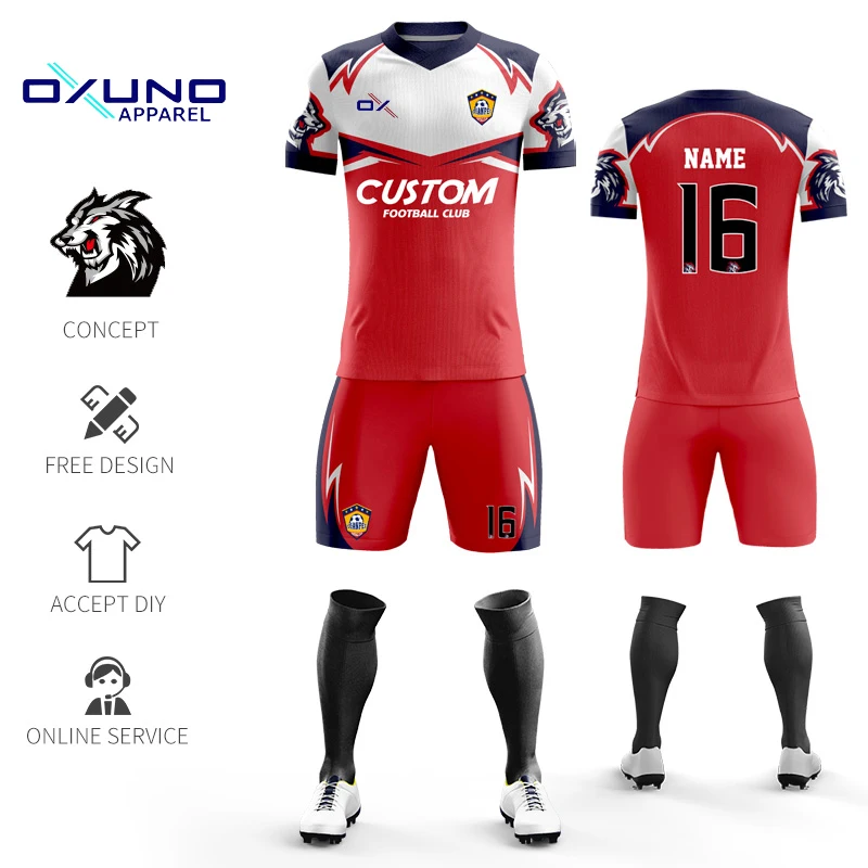 Wholesale Red And White Soccer Jersey Soccer Uniform Football Jersey ...