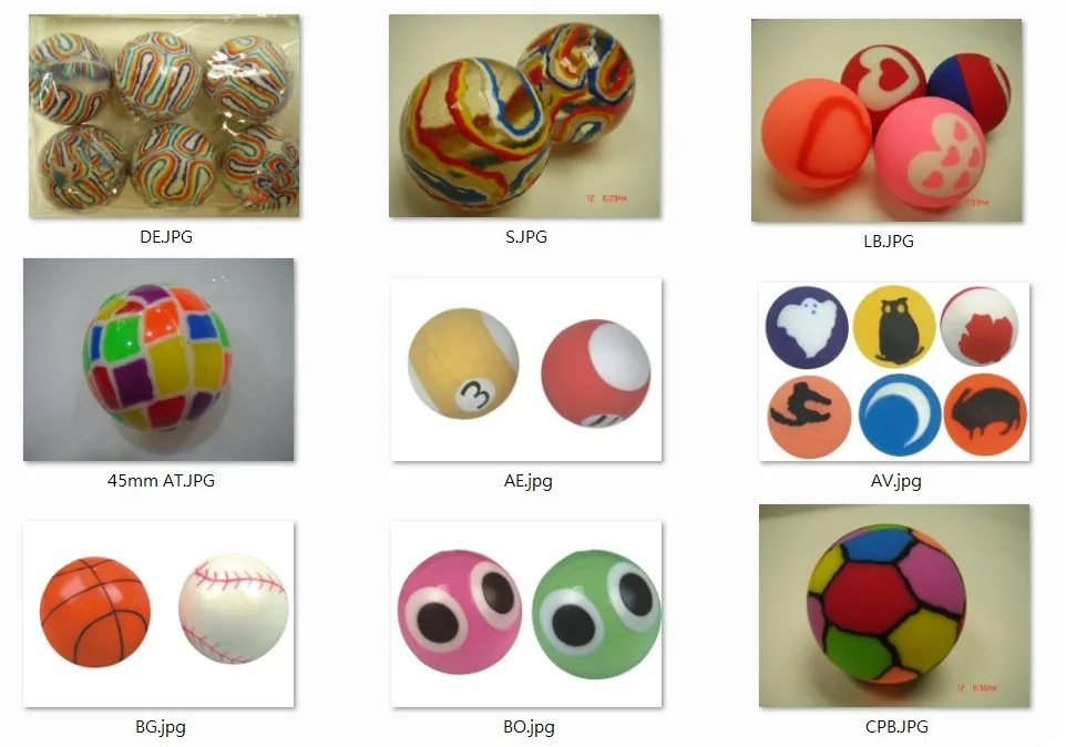 Manufacturing 38mm Rubber High Bounce Ball Different Styles High ...