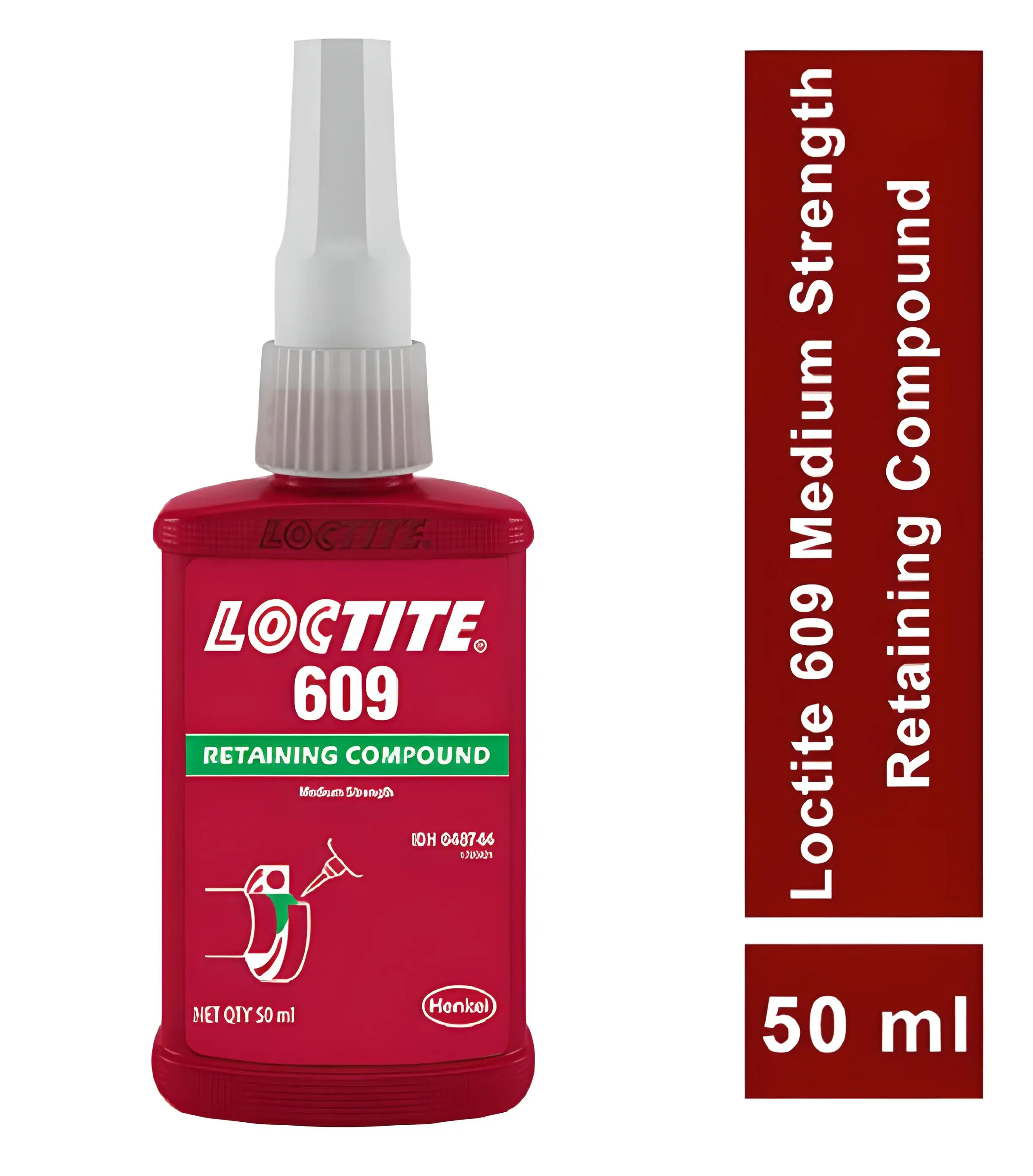 Loctitee 609 Medium Strength Retaining Compound 50ml Glue Adhesive Lock ...