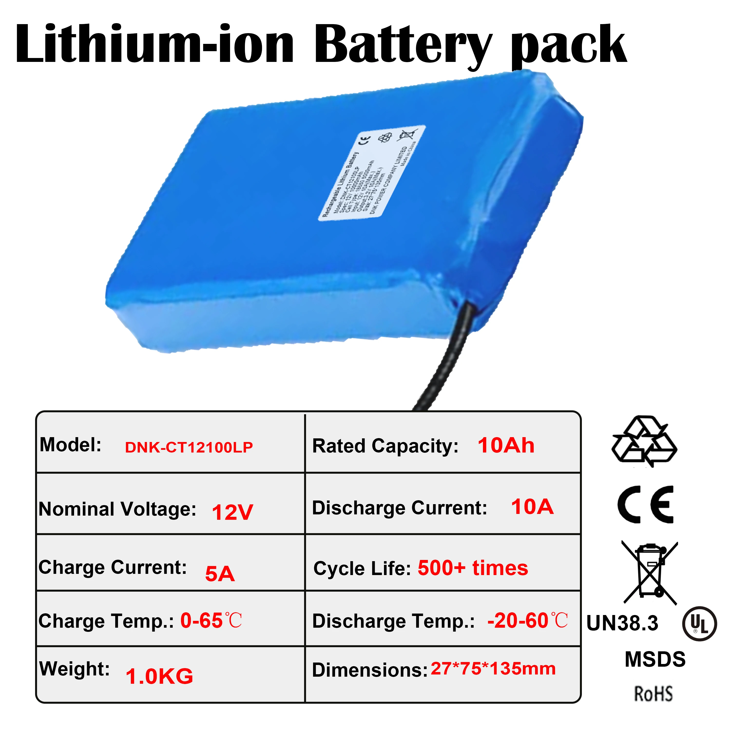 Customized Lithium Ion Batteries 12v 10ah Power 120wh Battery Packs ...