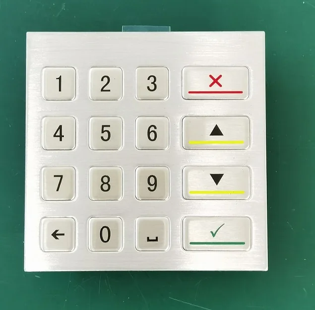 Non Encrypted 16 Keys Industrial Metal Numeric Keypad Ip65 Keypad for ...