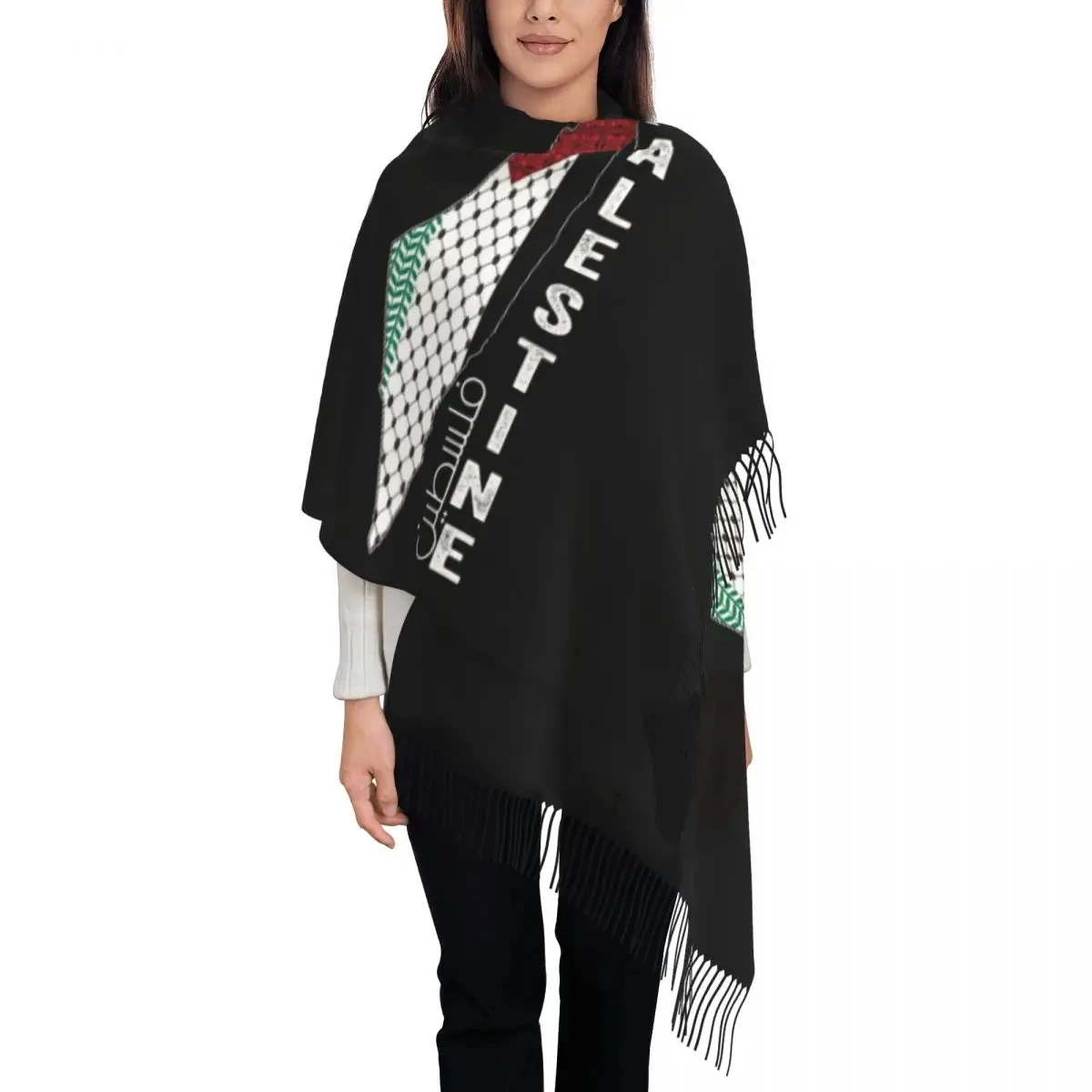 Palestine Shawl Keffiyeh Large Winter Fall Shawl Scarf Lightweight ...
