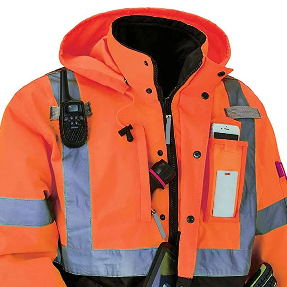 Custom Men Reflective Road Safety Jacket High Visibility Workwear ...