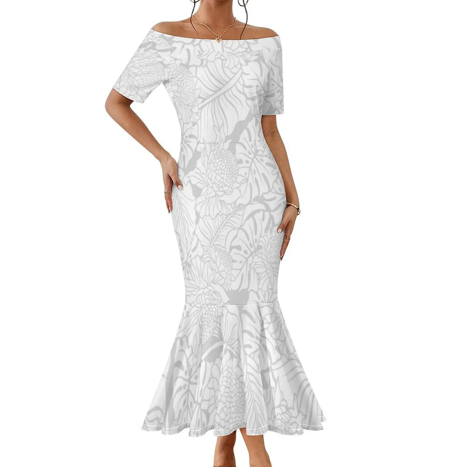Polynesian Samoan Tribal Women Custom Plus Size Off Shoulder Evening ...