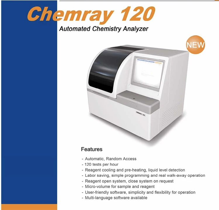 Rayto Chemray 120 - 120 Tests/hour Automated Chemistry Analyzer