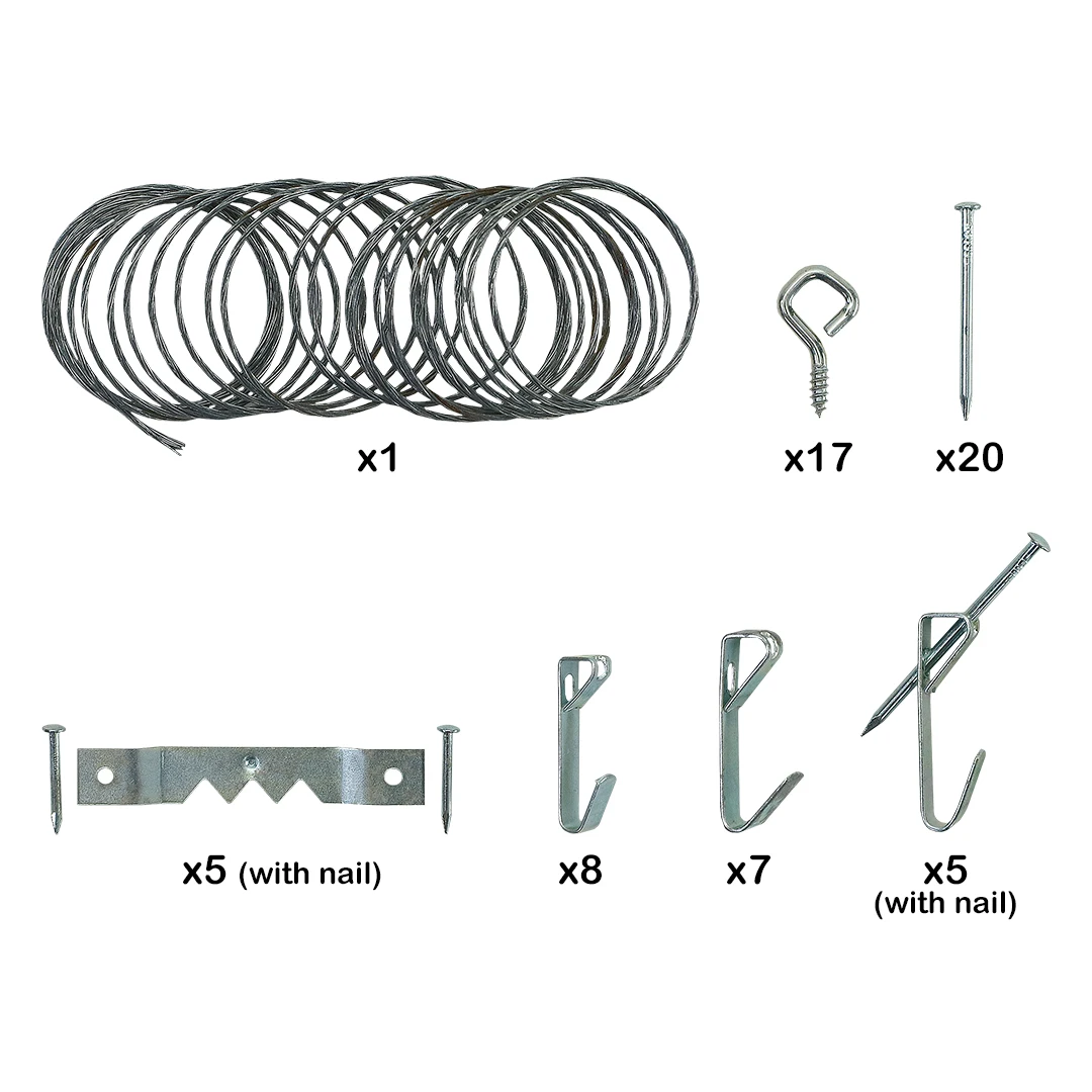 63-Piece Professional Picture Hanging Kit with Self-Leveling Hangers ...