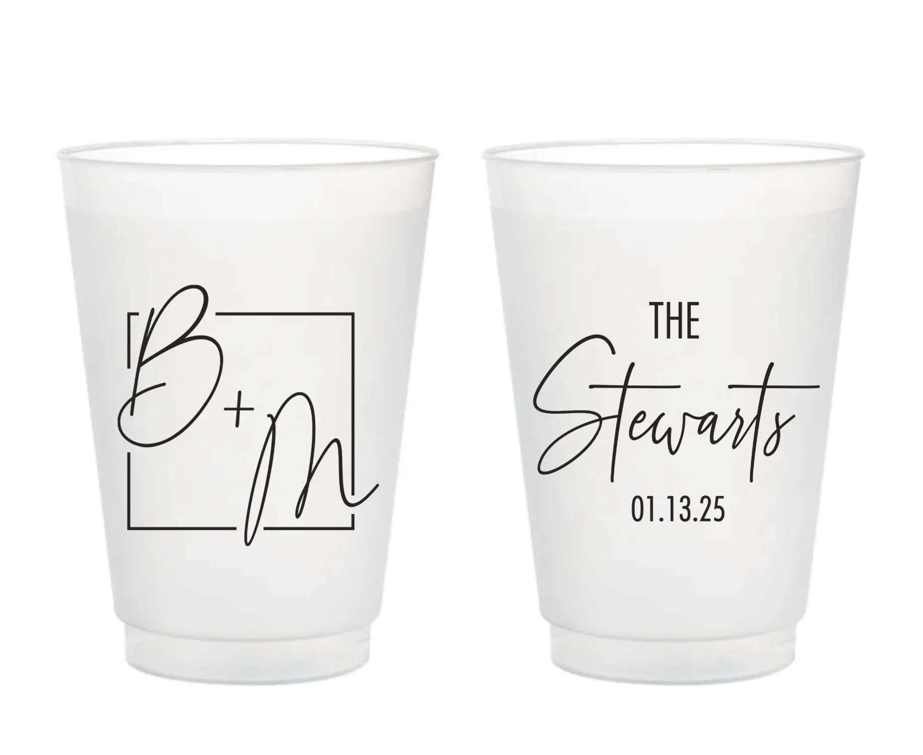 Custom Frosted stadium plastic cups with Wedding Cups Personalized Cups ...