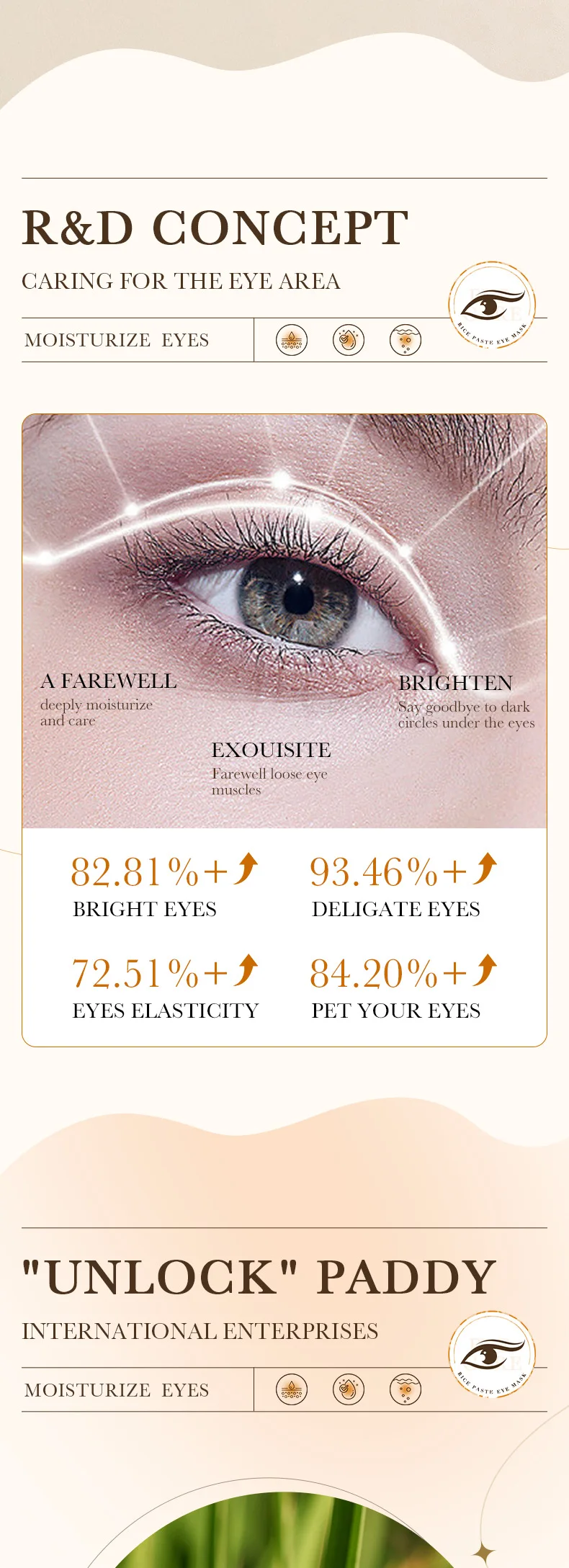 Oem Rice Raw Pulp Eye Masks For Diluting Dark Circles Eye Bags Multi ...