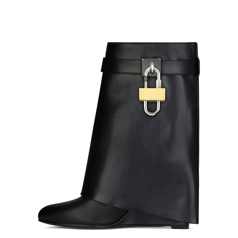 2023 Padlock Overlay Lockable Locking Fold over Booties