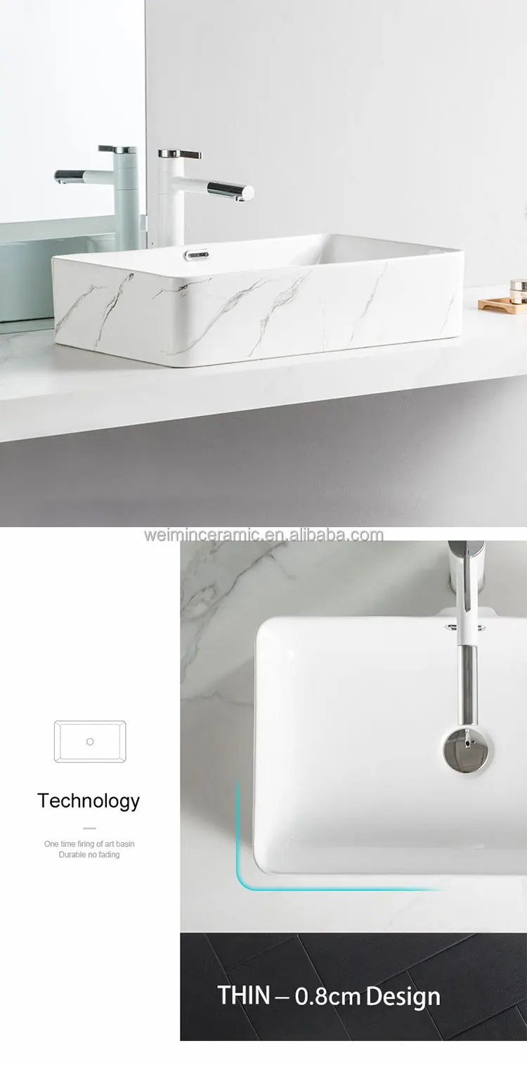 Lavabo Modern Simple Style Bathroom Rectangular Waschbecken Table Top ...