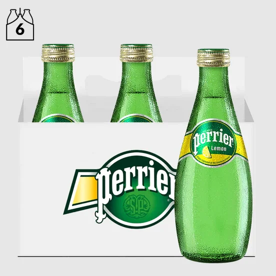 Perrier Natural Sparkling Water Glass And Plastic Bottles And Can ...