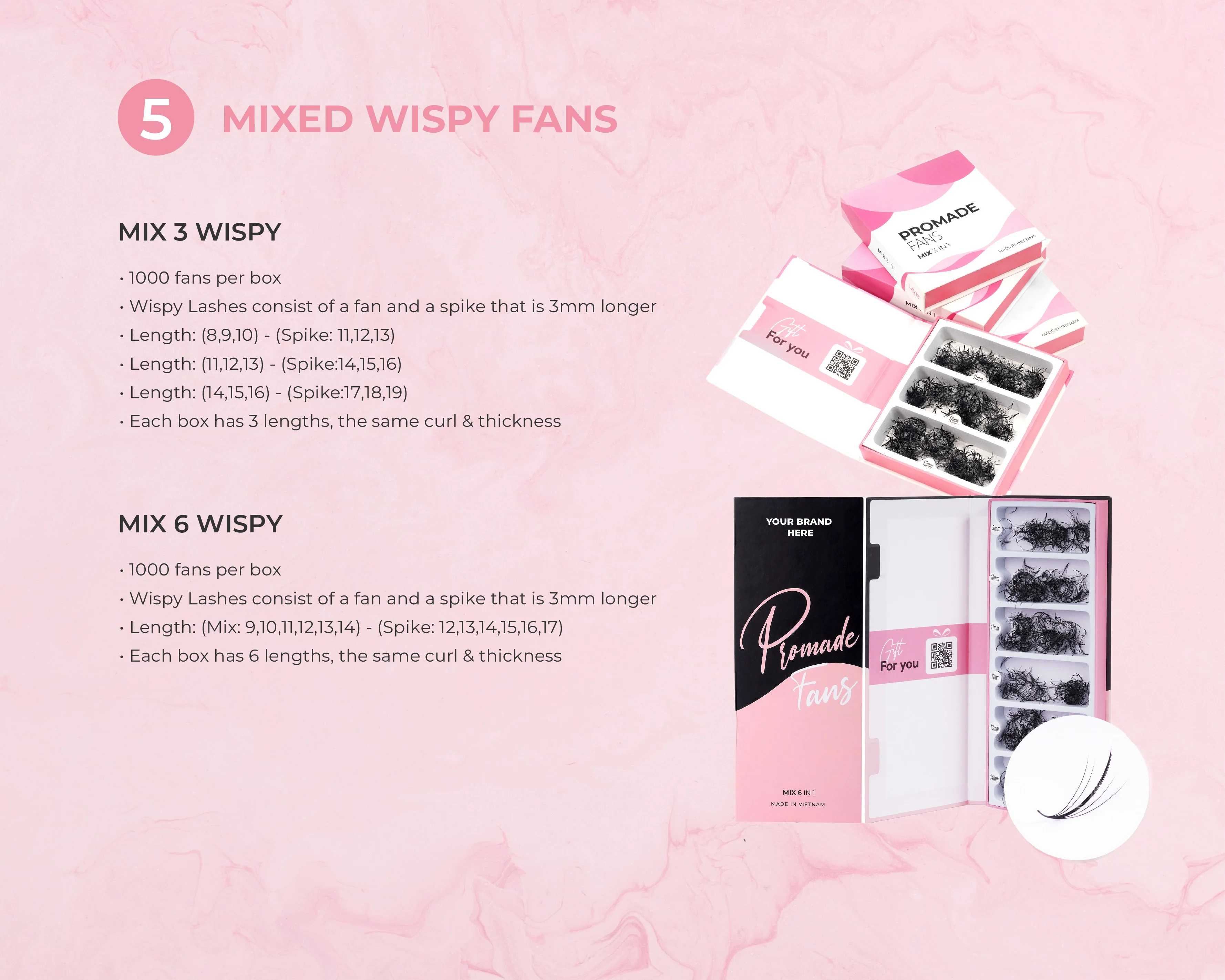 5d 7d 9d Wispy Pre Made Lash Fan With 3mm Longer Spikes Silk Mink Lash ...