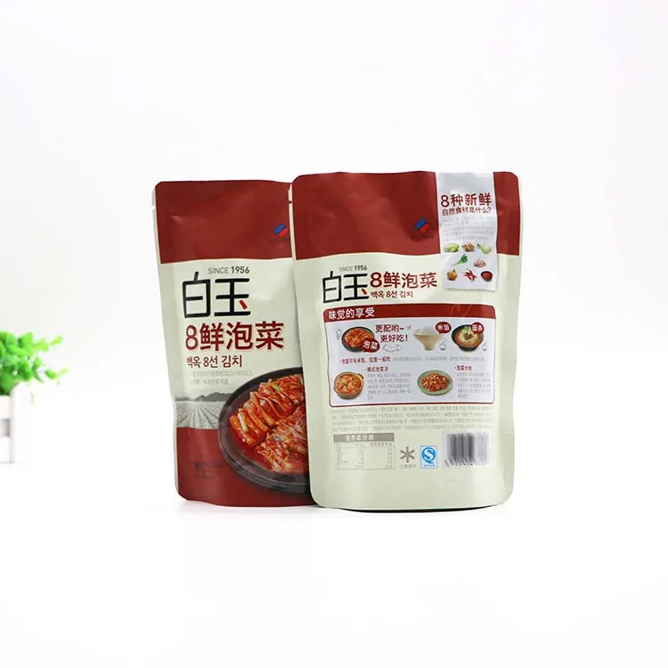 Laminated Zipper Bags Flat Bottom Stand Up Pouch Food Pouches Kimchi ...
