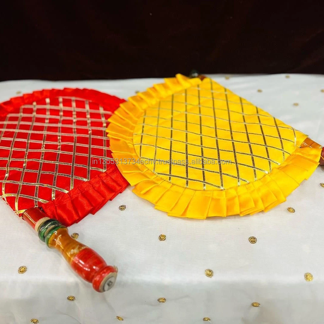 Indian Hand Made Beautiful & Traditional Hand Fan with Wooden Handle ...