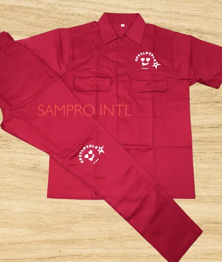 Wholesale Oem New Arrival Red Color Cotton Made Custom Workwear Working ...