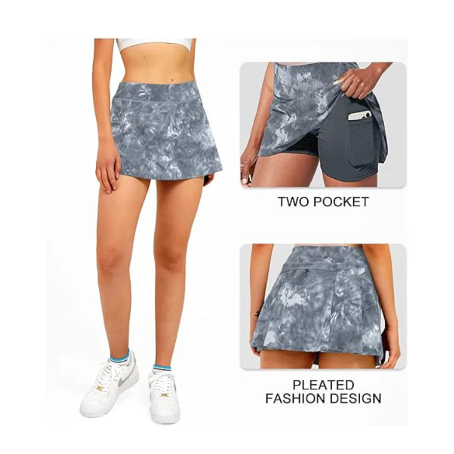 Women Tennis Skirt Inner Shorts Pleated Golf Athletic Skorts Pockets ...