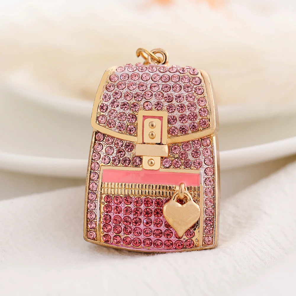 Key Chain Blingbling Rhinestones Purse Pendant Handbag Bag Charm Metal ...