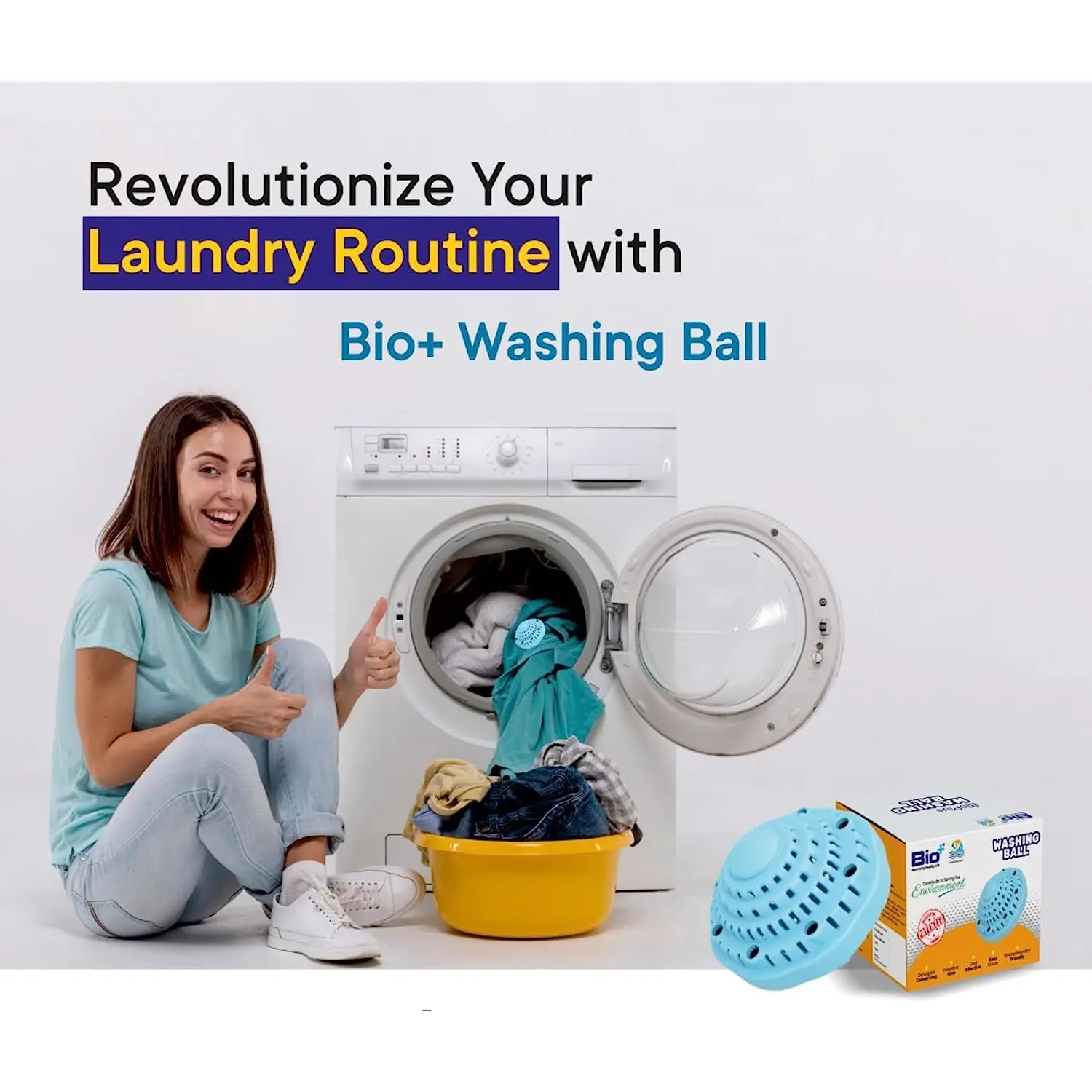 Greenwash Pro: Bio+ Reusable Laundry Ball - Effective Cleaning ...