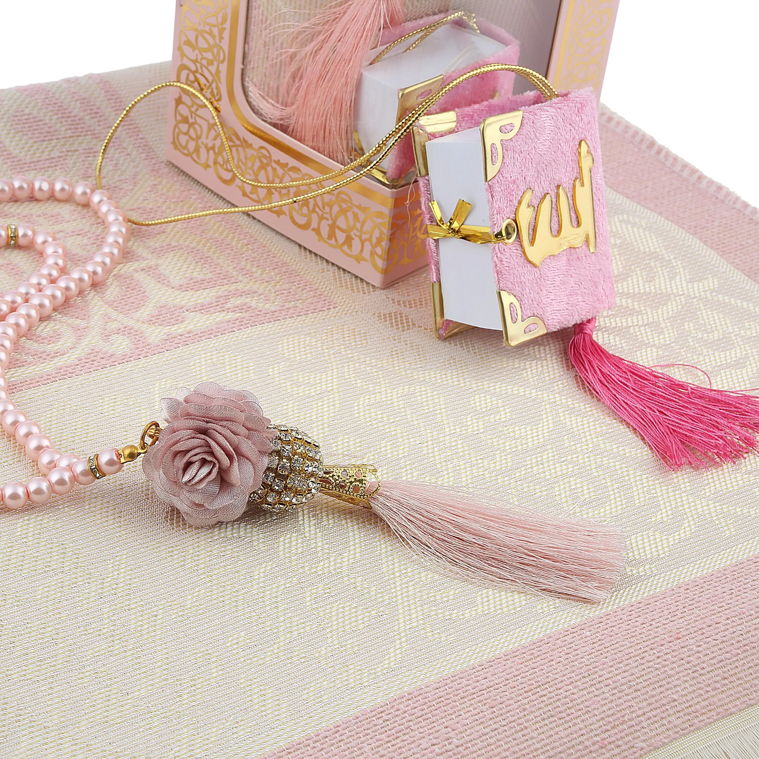 Mini Quran Prayer Mat Pearl Tasbeeh Travel Gift Set