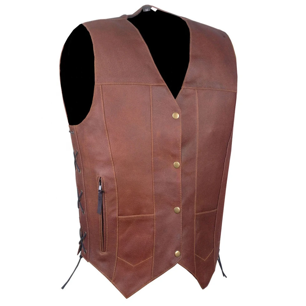 American Cool Motorcycle Riding Vest Leather Vest Leather Waistcoat ...