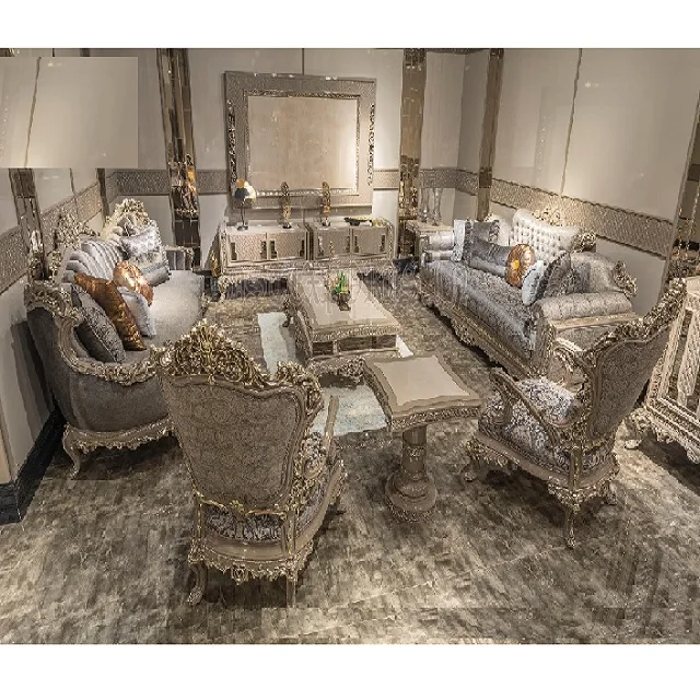 Royal Roman Style Living Room & TV Unit Set Turkish Design Living Room ...