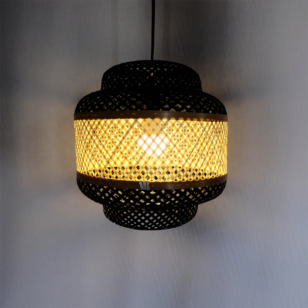 Handmade Rural Style Bamboo Lamp Shade Asian Design Pendant Light ...
