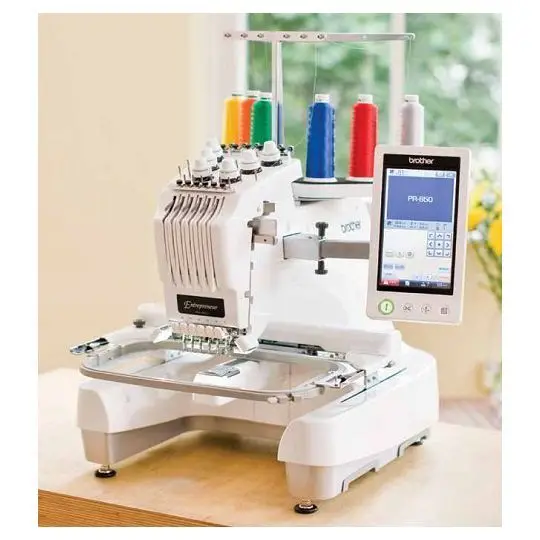 For New Brother entrepreneur pr650e 6 needle embroidery machine bundle ...