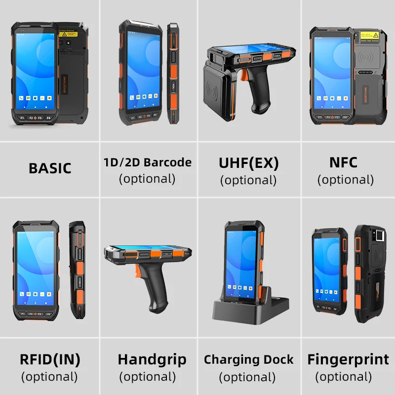 Rugged Smartphone PDA RFID Barcode Scanner Portable Android Rfid Reader ...