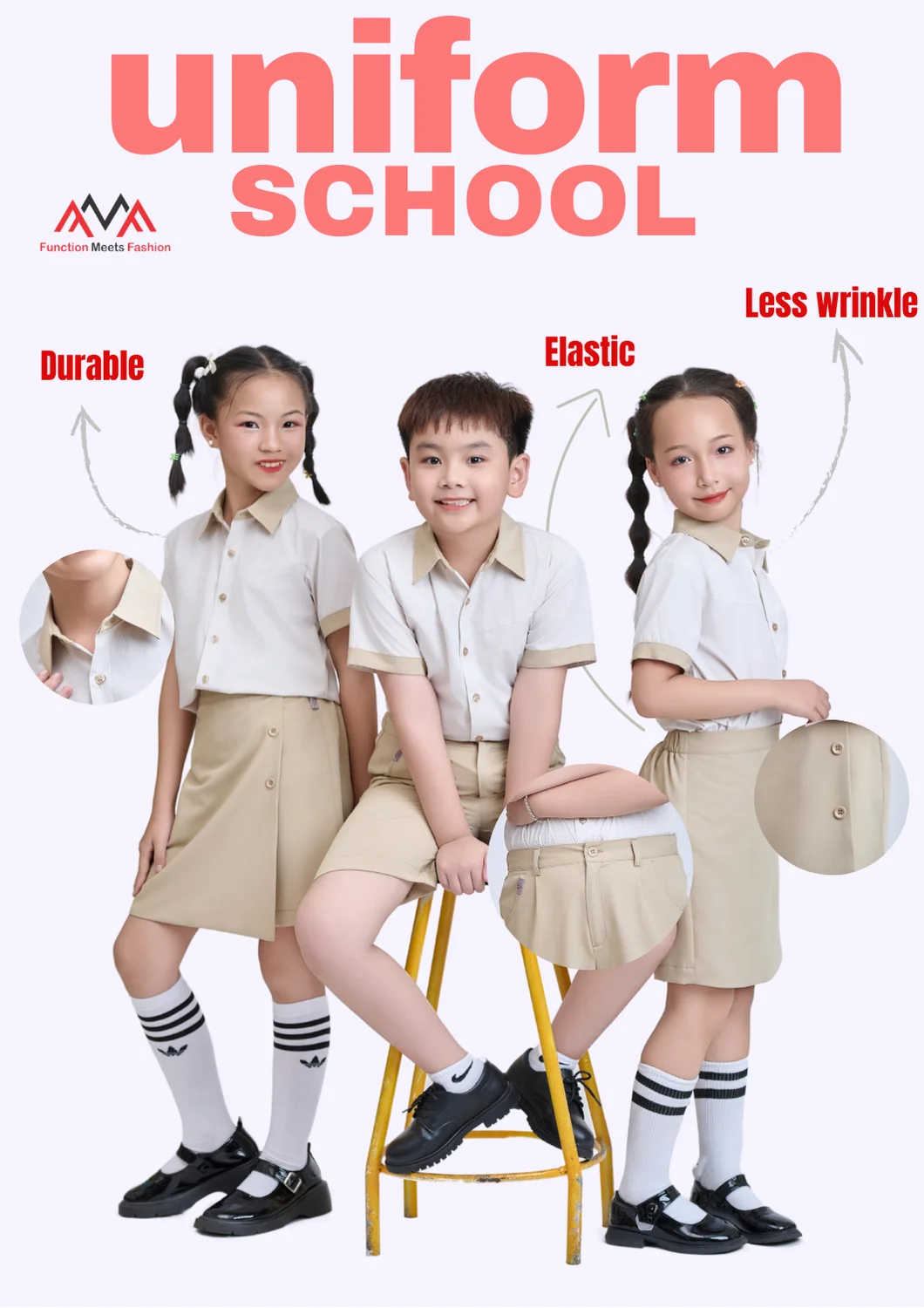 Custom Student Uniform Set - High Quality School Shirts