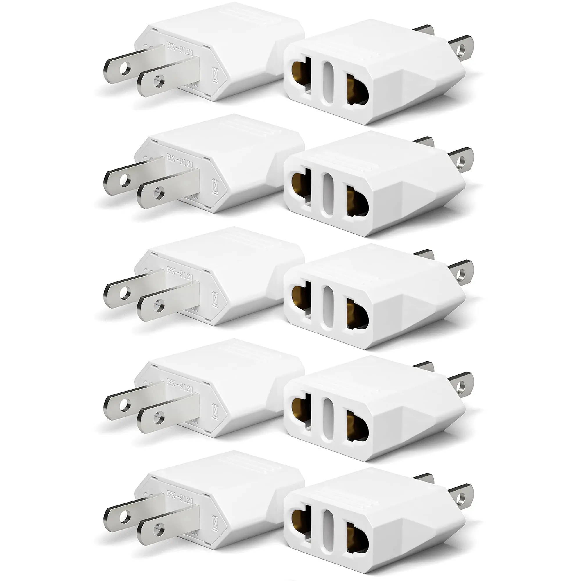 Premium Quality Unidapt 10-pack Eu Europe To Us Plug Adapter European ...