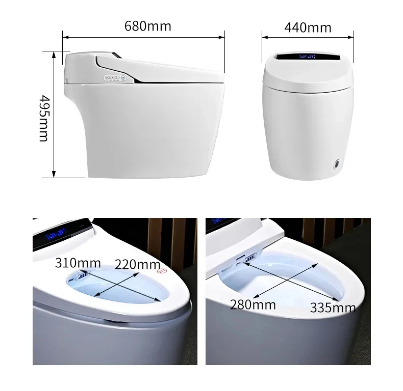 Luxury Automatic Flush Intelligent Toilet Bowls Rimless Water Closet Wc ...
