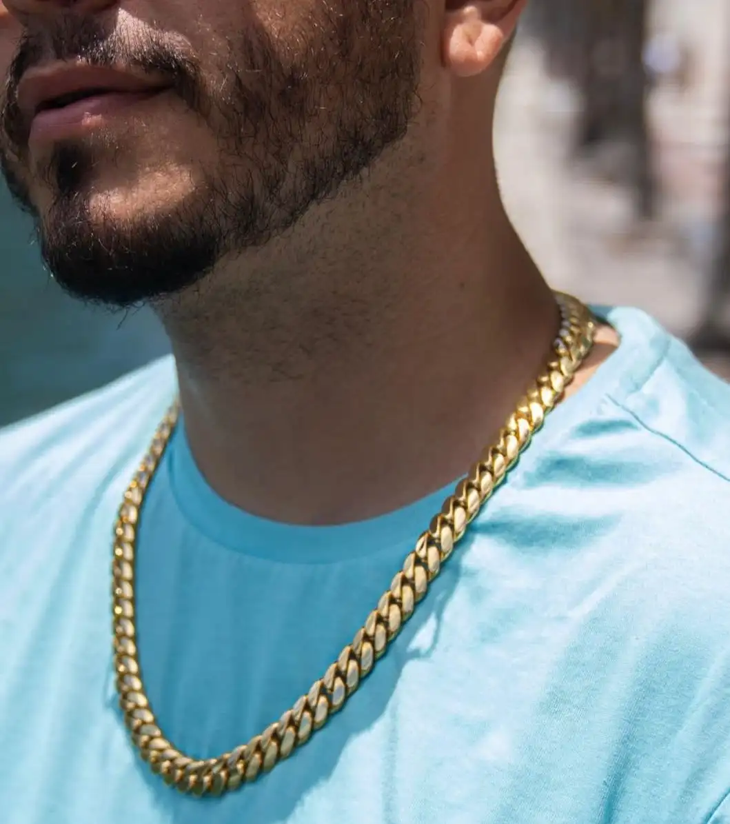 Certified Custom Italian 10k Yellow Gold Miami Cuban Solid Gold Cuban ...