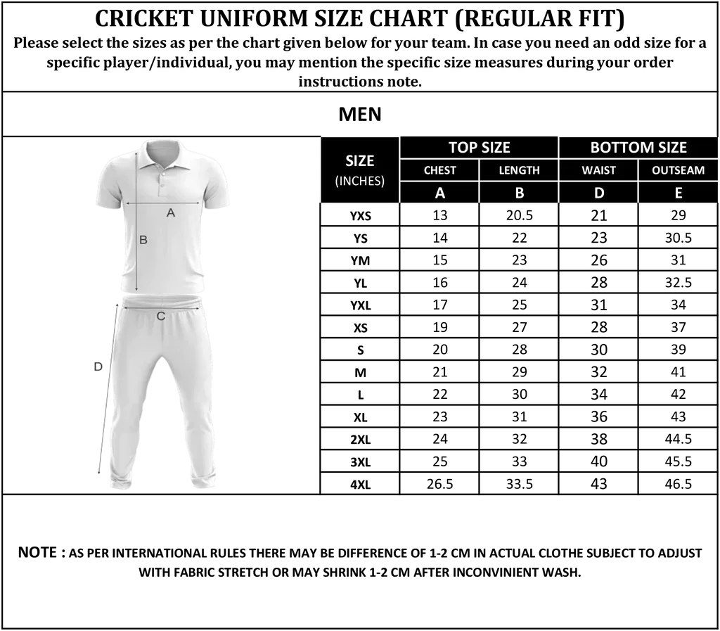 Sublimation Cricket Uniform / Custom Cricket Uniform Kit Tshirt And ...