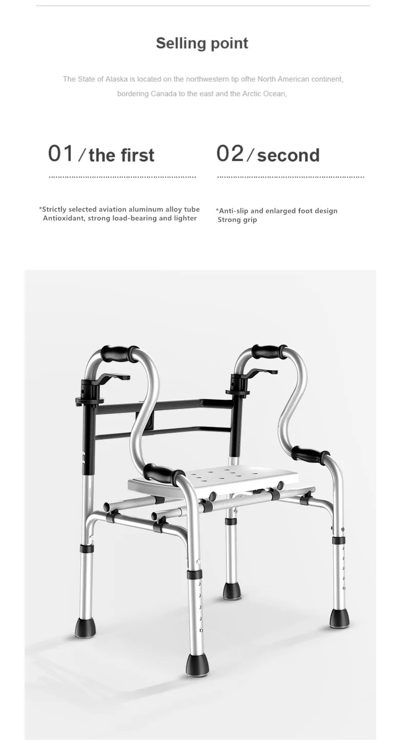 Bliss Medical Health Care Zimmer Frame Aluminum Adjustable Foldable ...