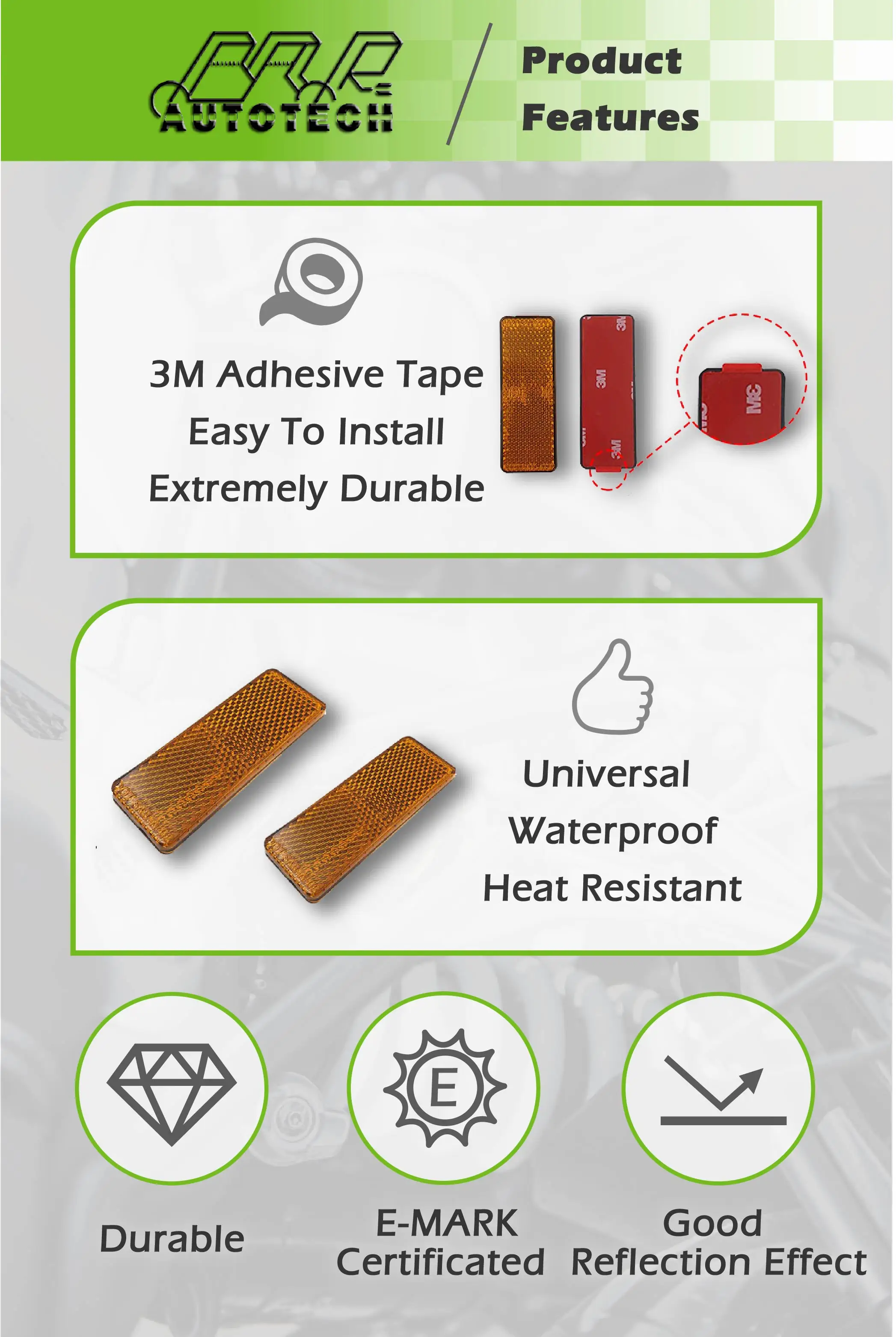 Motorcycle Orange Dot Approved Reflector Stickers - Buy Motorcycle ...