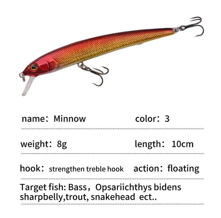 Laser Coating Hard Bait-minnow-20 3d Fish Eye Abs Plastic Multi Color Dionic Design Seawater ...