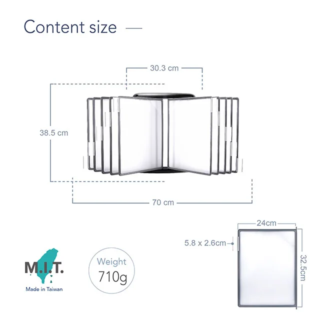 AIDATA Wall Mounted Menu Holder Panels for Dining Area, 20 Pages, OEM