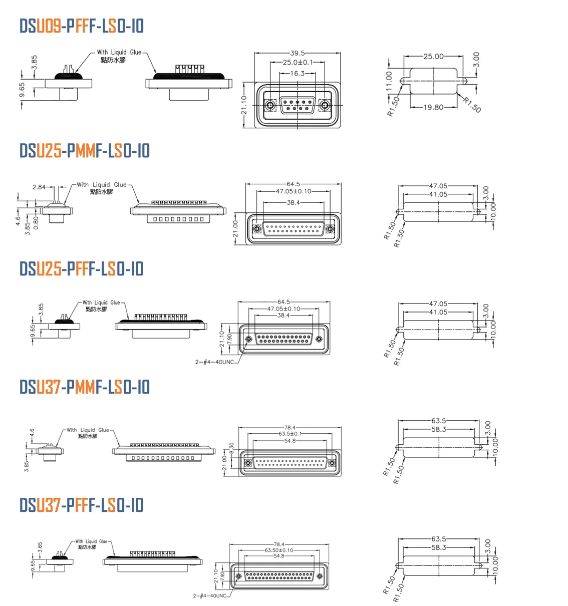 工业防水IP67高密度标准D-SUB连接器公母面板安装PCB焊料型连接器| Alibaba.com