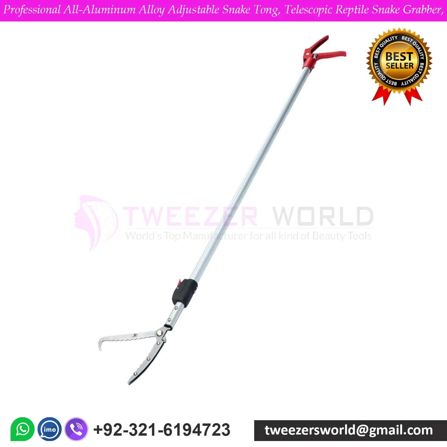 Professional All-aluminum Alloy Adjustable Snake Tong,Telescopic ...