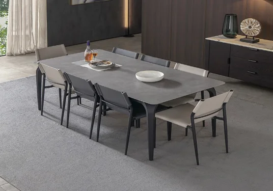 Round Turntable Sintered Stone Dining Table Dining Room Furniture - Buy ...