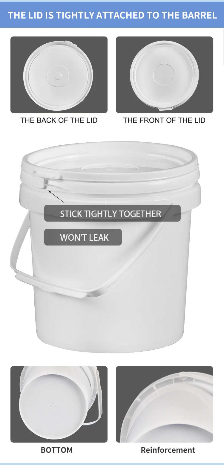 1l Ltr Liter Plastic Buckets Tubs Containers Tamper Evident Lids Food ...