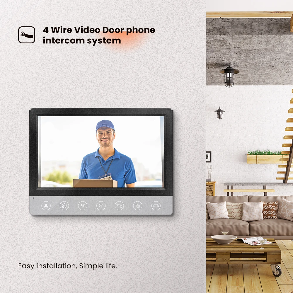4 Wire Video Door Phone Intercom System for Home Security